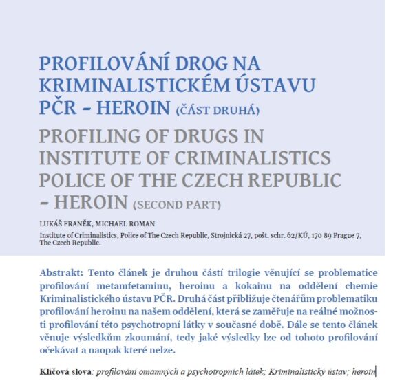 Článek: Profilování drog (heroin) - Tiskárna Ministerstva vnitra